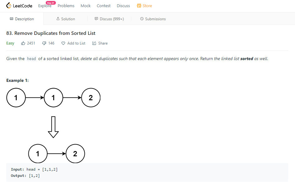 LeetCode Remove Duplicates From Sorted List JavaScript LeetCode Remove Duplicates From Sorted List JavaScript